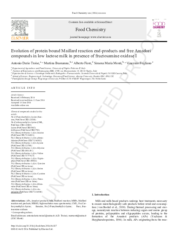 (PDF) Evolution of protein bound Maillard reaction end-products and ...