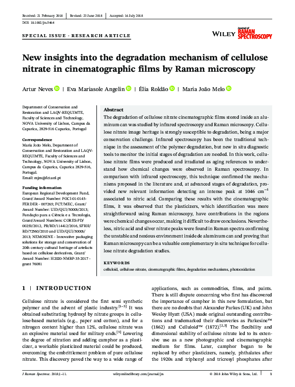 (PDF) New insights into the degradation mechanism of cellulose nitrate ...