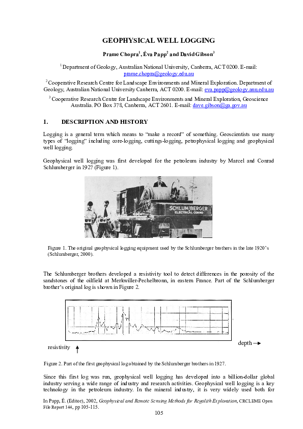 (PDF) Geophysical Well Logging