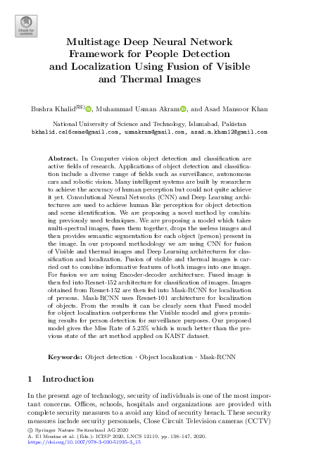 (PDF) Multistage Deep Neural Network Framework for People Detection and Localization Using ...