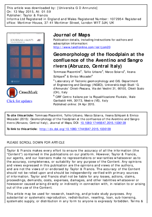 (PDF) Geomorphology of the floodplain at the confluence of the Aventino ...