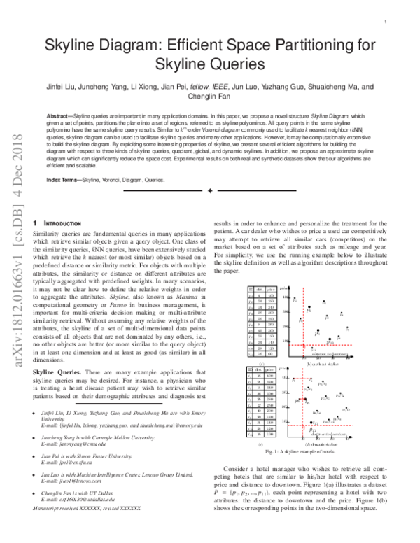 Pdf Skyline Diagram Efficient Space Partitioning For Skyline Queries