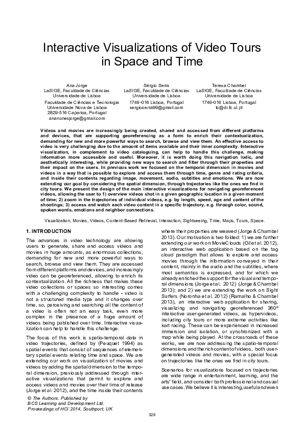 (PDF) Interactive Visualizations of Video Tours in Space and Time