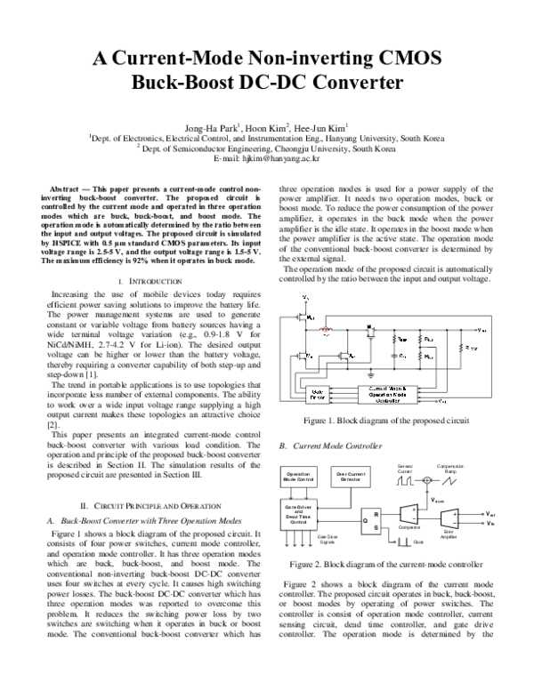 (PDF) A current-mode non-inverting CMOS buck-boost DC-DC converter