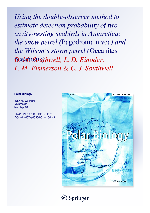 (PDF) Using the double-observer method to estimate detection ...