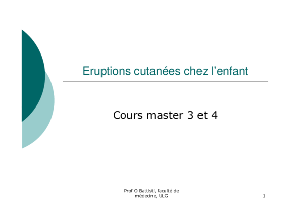 (PDF) Carnet de pédiatrie: les éruptions cutanées chez l'enfant