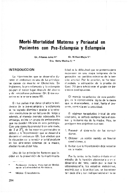 (PDF) Morbi-mortalidad materna y perinatal en pacientes con pre ...