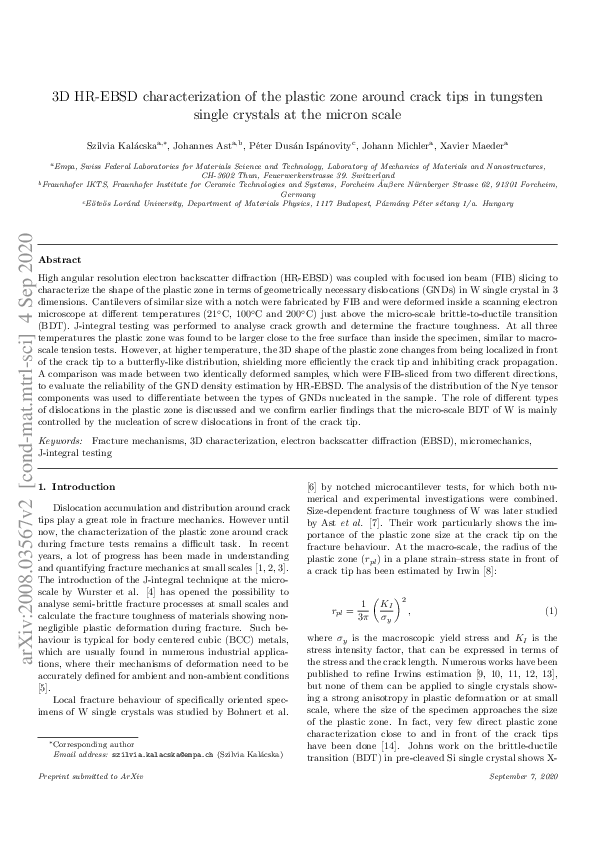 (PDF) 3D HR-EBSD Characterization of the plastic zone around crack tips ...