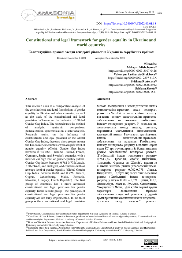 (PDF) Constitutional and legal framework for gender equality in Ukraine ...