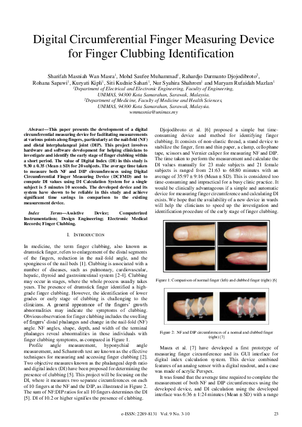 (PDF) Digital Circumferential Finger Measuring Device for Finger ...