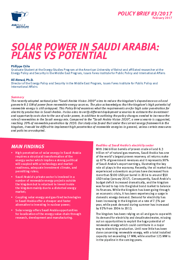(PDF) Solar Power in Saudi Arabia: Plans vs Potential