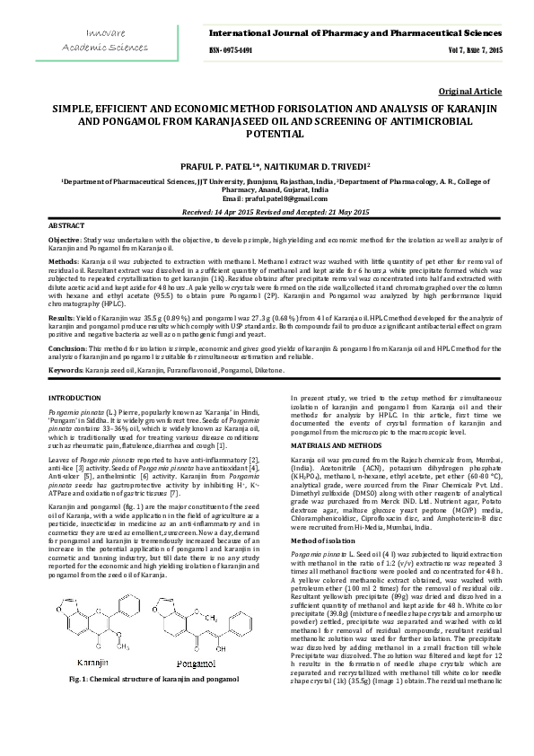 (PDF) Simple, Efficient and Economic Method for Isolation and Analysis ...