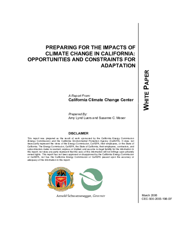 (PDF) Preparing for the Impacts of Climate Change In California ...