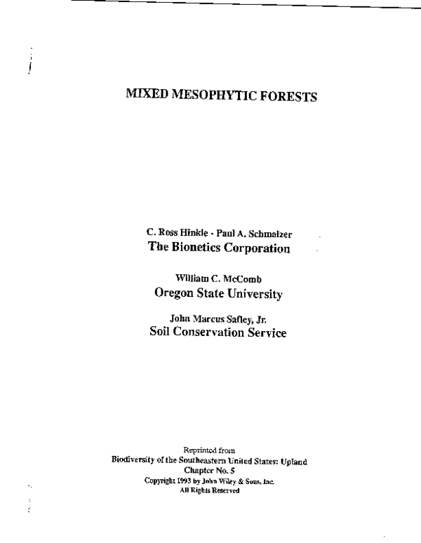 (PDF) Mixed mesophytic forests | Brenda McComb - Academia.edu