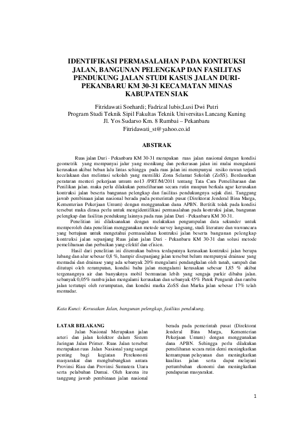 (PDF) Identifikasi Permasalahan Pada Kontruksi Jalan, Bangunan ...