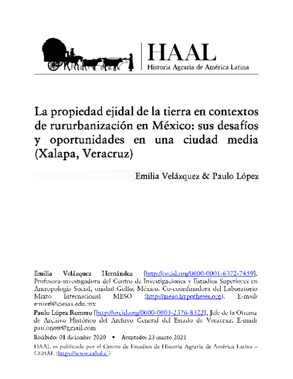 (PDF) La propiedad ejidal de la tierra en contextos de rururbanización ...