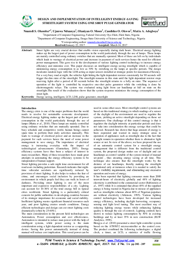 (PDF) Design and Implementation of Intelligent Energy-Saving ...