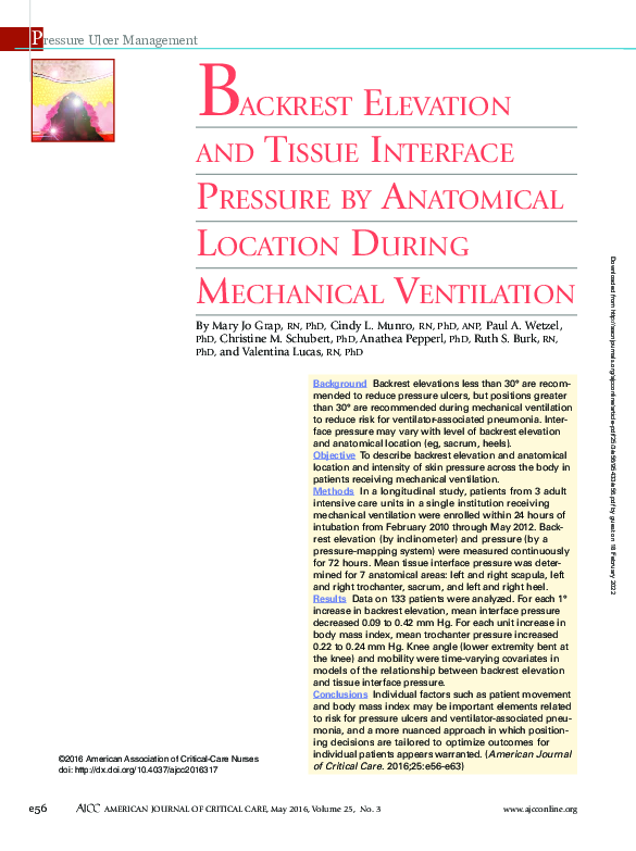 (PDF) Backrest Elevation and Tissue Interface Pressure by Anatomical ...