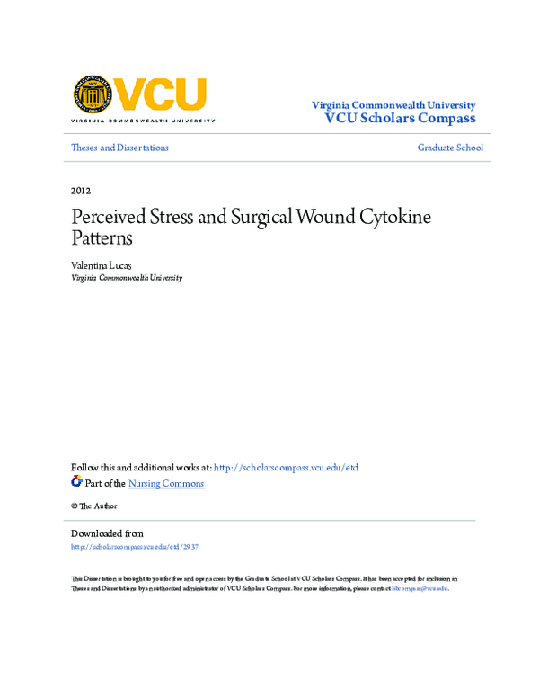 (PDF) Perceived Stress and Surgical Wound Cytokine Patterns