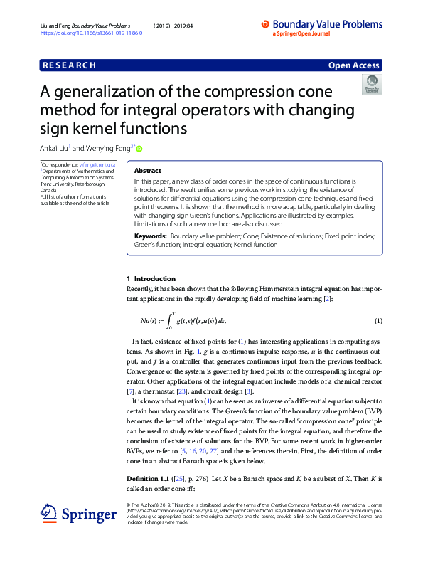 (PDF) A generalization of the compression cone method for integral ...