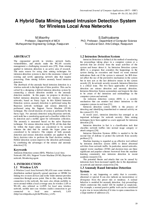 Pdf A Hybrid Data Mining Based Intrusion Detection System For
