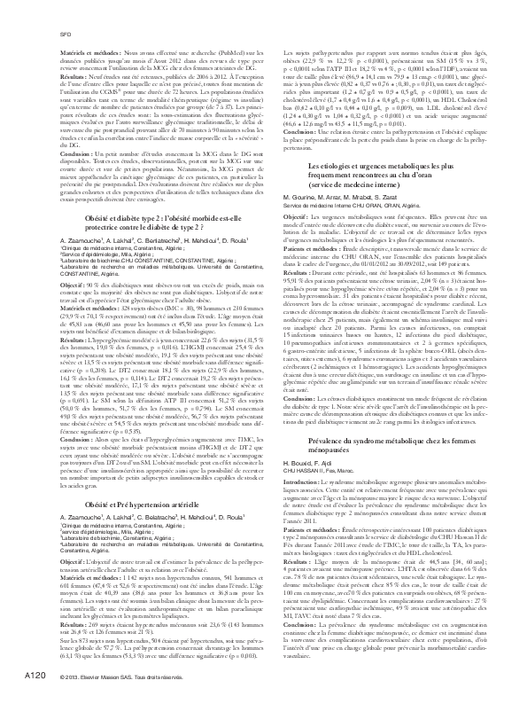 (PDF) Obésité et diabète type 2 : l’obésité morbide est-elle ...