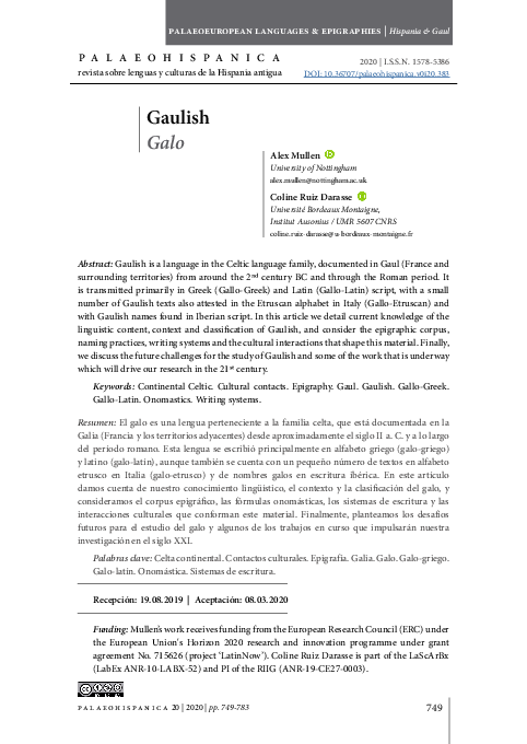 (PDF) Gaulish
