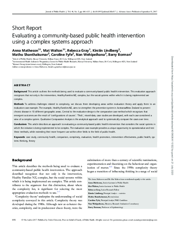 (PDF) Evaluating a community-based public health intervention using a ...