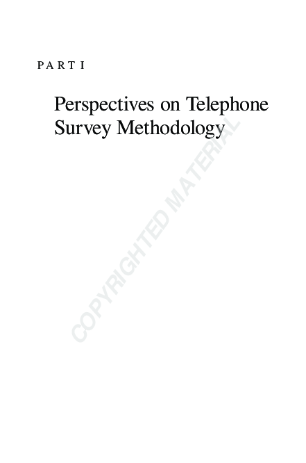 (PDF) Telephone Survey Methods: Adapting to Change
