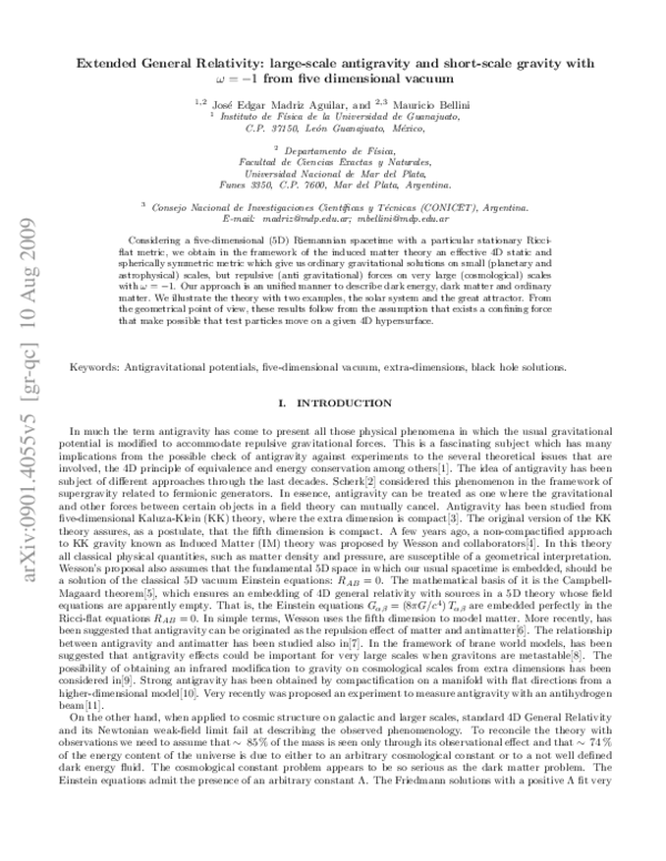 (PDF) Extended general relativity: Large-scale antigravity and short ...