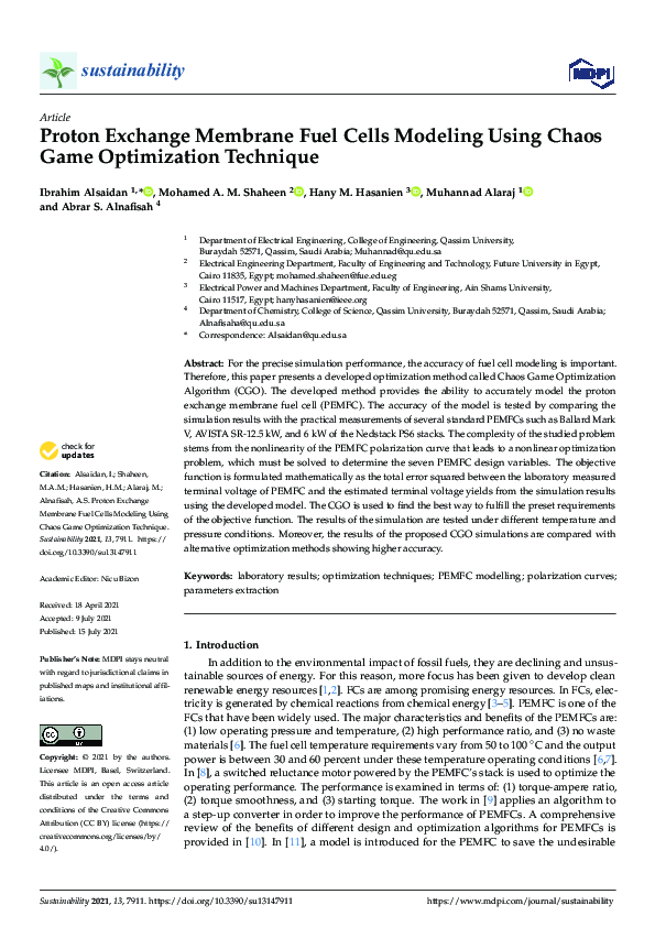(PDF) Proton Exchange Membrane Fuel Cells Modeling Using Chaos Game ...