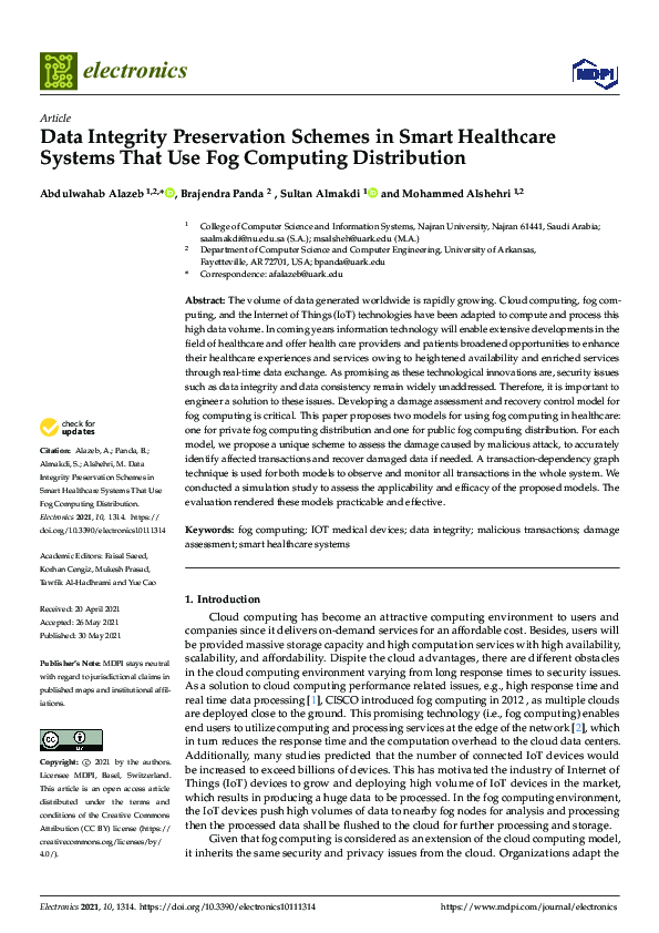 (PDF) Data Integrity Preservation Schemes in Smart Healthcare Systems ...
