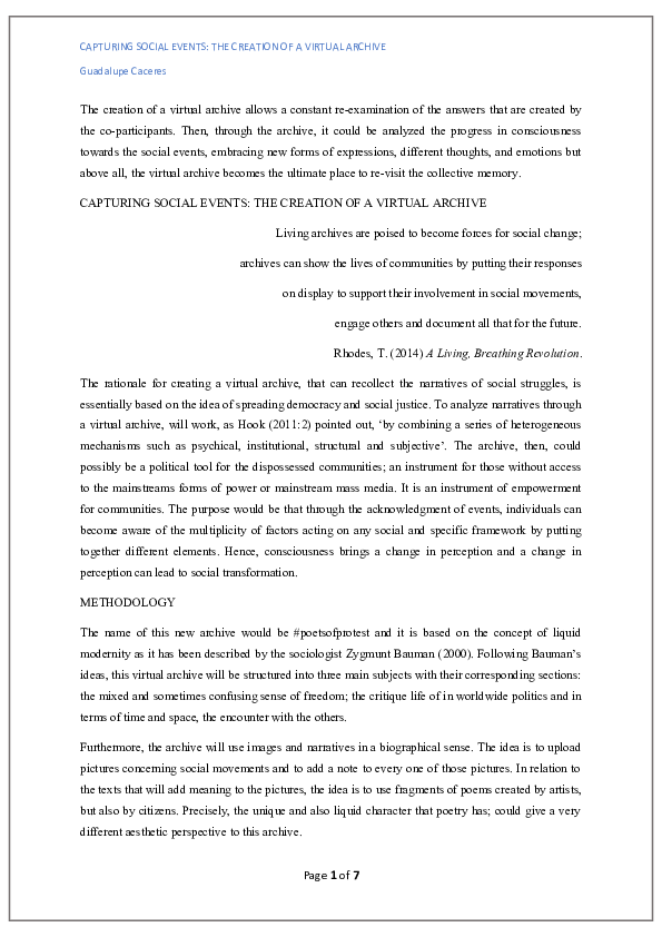 (DOC) THE CREATION OF A VIRTUAL ARCHIVE A LITERATURE REVIEW