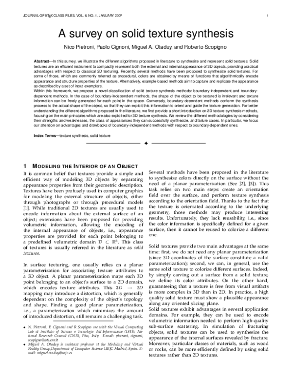 (PDF) A survey on solid texture synthesis