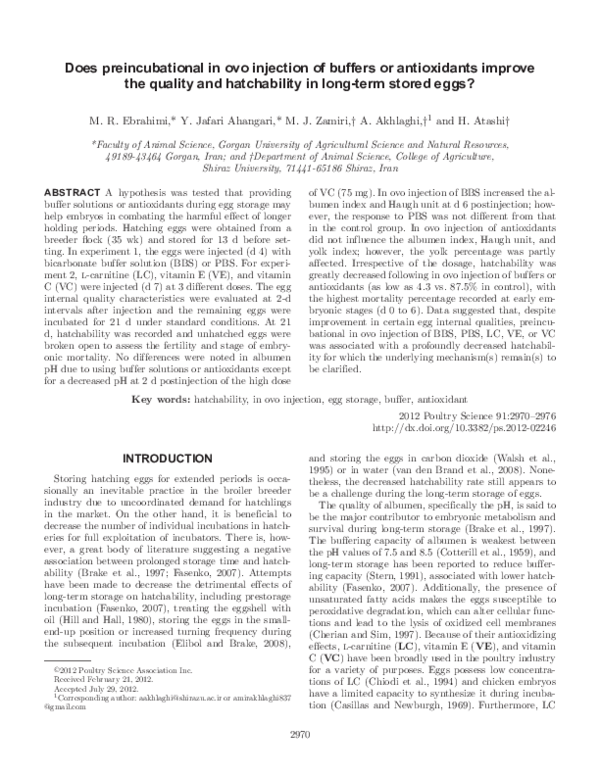 (PDF) Does preincubational in ovo injection of buffers or antioxidants ...