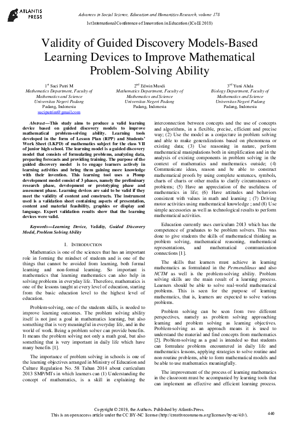 (PDF) Validity of Guided Discovery Models-Based Learning Devices to ...