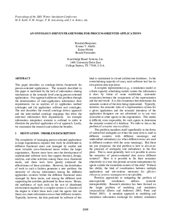 (PDF) An Ontology-Driven Framework for Process Driven Applications