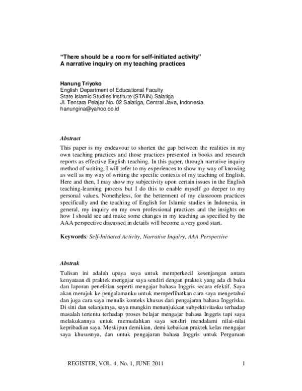 (PDF) “There should be a room for self-initiated activity” A narrative ...