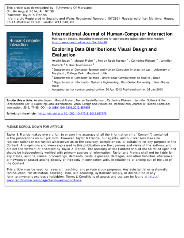 (PDF) Exploring Data Distributions: Visual Design and Evaluation