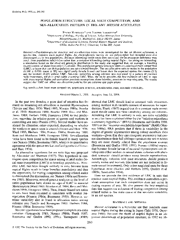 (PDF) Population Structure, Local Mate Competition, and Sex-Allocation ...