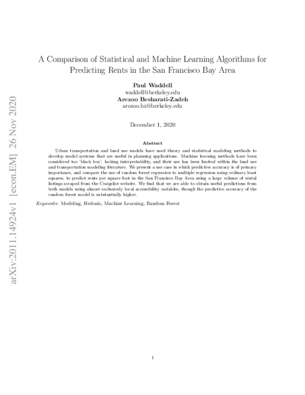 (PDF) A Comparison of Statistical and Machine Learning Algorithms for ...