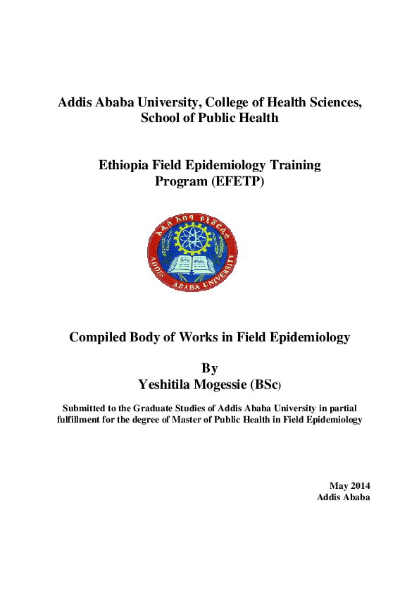 (PDF) Ethiopian Field Epidemiology Training Program (EFETP) Compiled ...