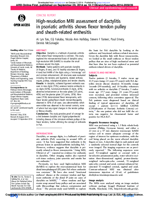 (PDF) High-resolution MRI assessment of dactylitis in psoriatic ...