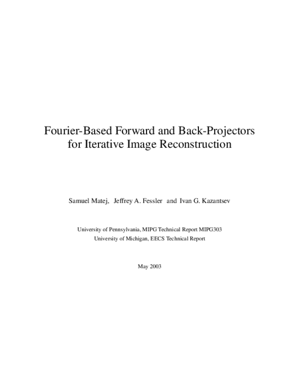 Pdf B Non Uniform Fast Fourier Transform C Fourier Based Iterative