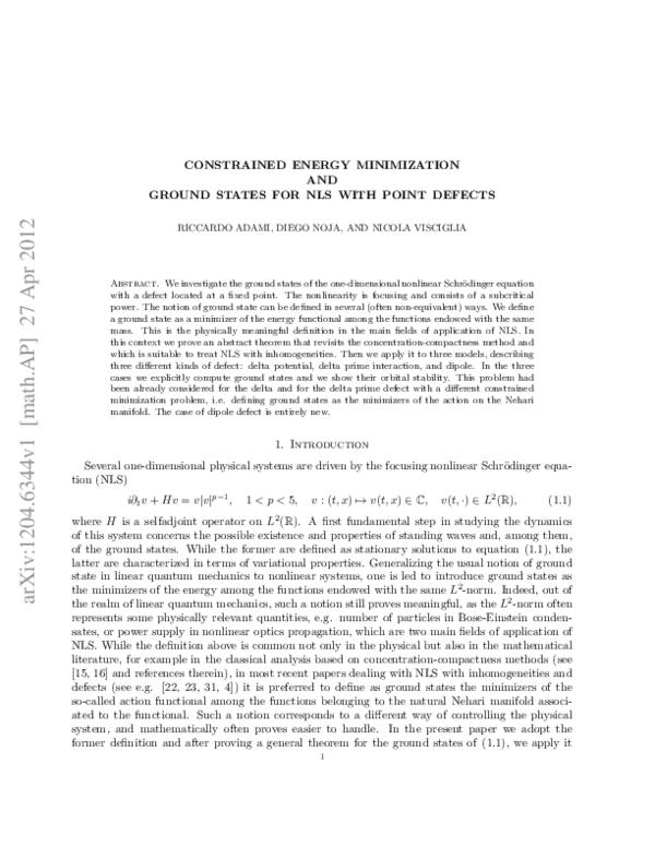 (PDF) Visciglia N.: Constrained energy minimization and ground states ...