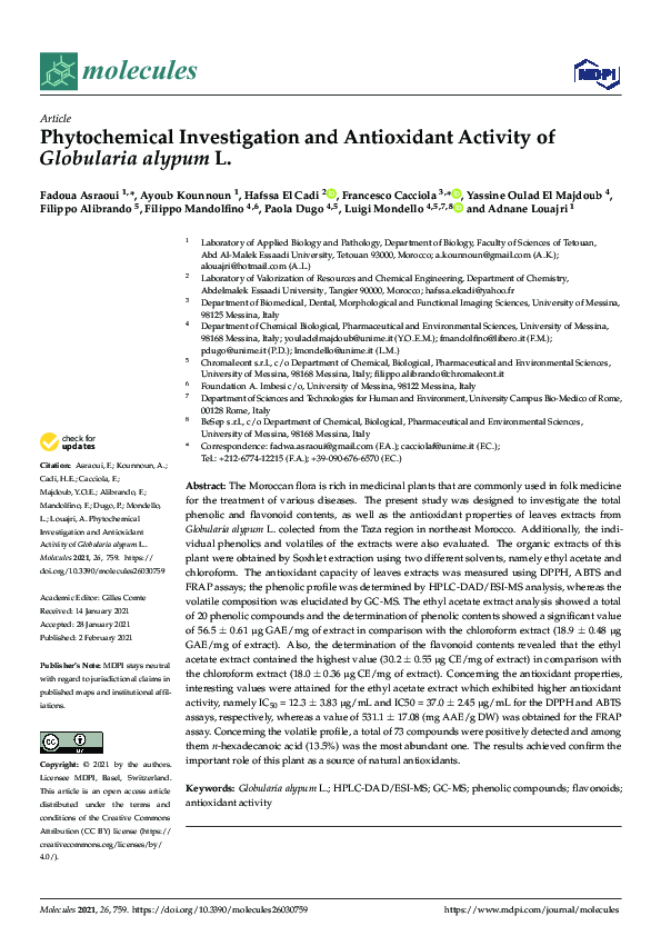 (PDF) Phytochemical Investigation and Antioxidant Activity of ...