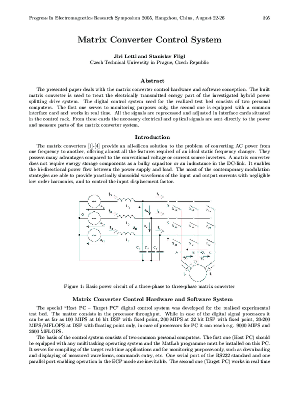 (PDF) Control design of matrix converter system
