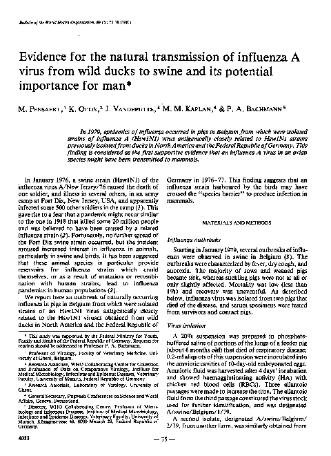 (PDF) Evidence for the natural transmission of influenza A virus from ...