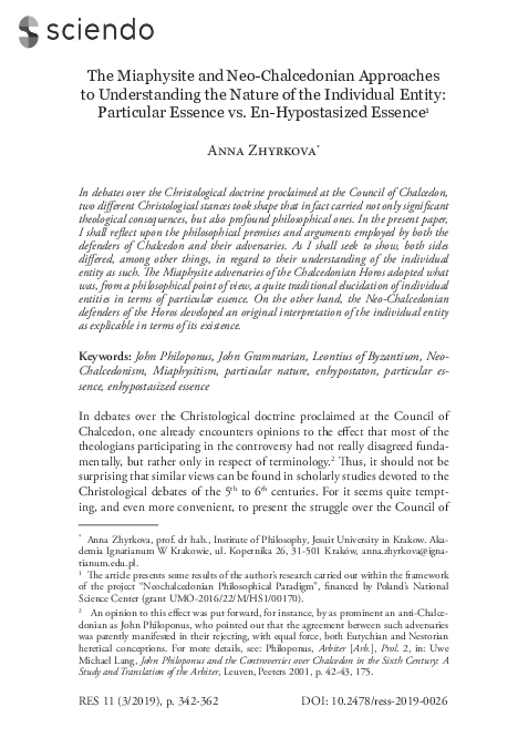 (PDF) The Miaphysite and Neo-Chalcedonian Approaches to Understanding ...