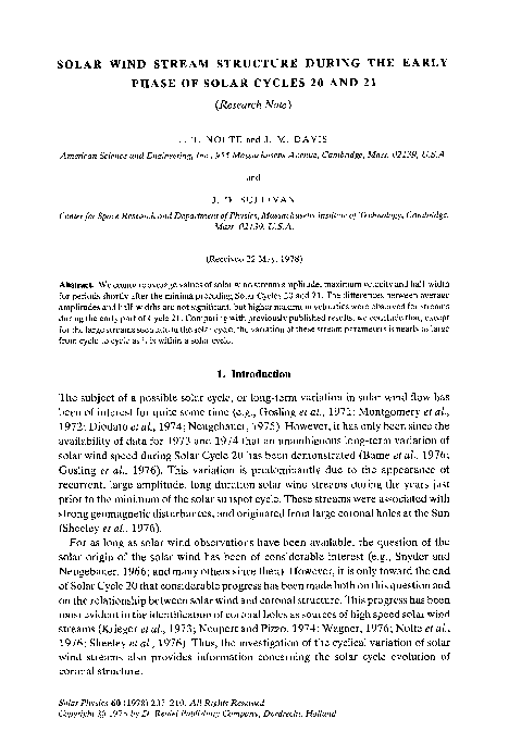 (PDF) Solar wind stream structure during the early phase of solar ...